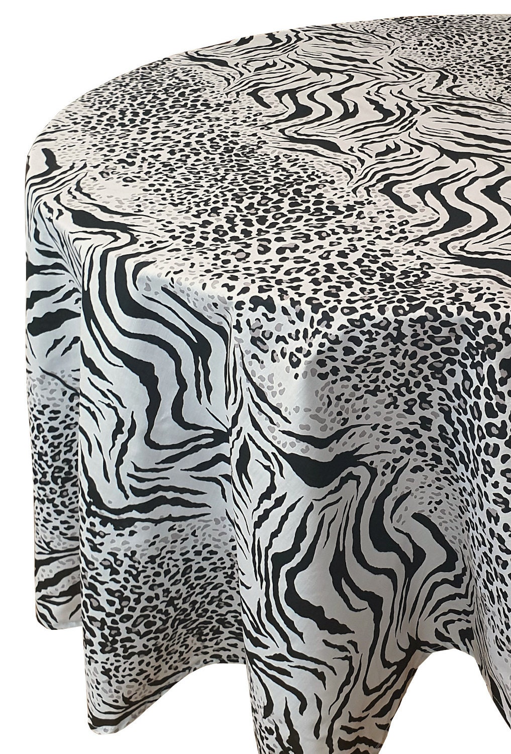 Kalahari Table Cloth Range, Animal Print Black White Grey Beige, Safari ...