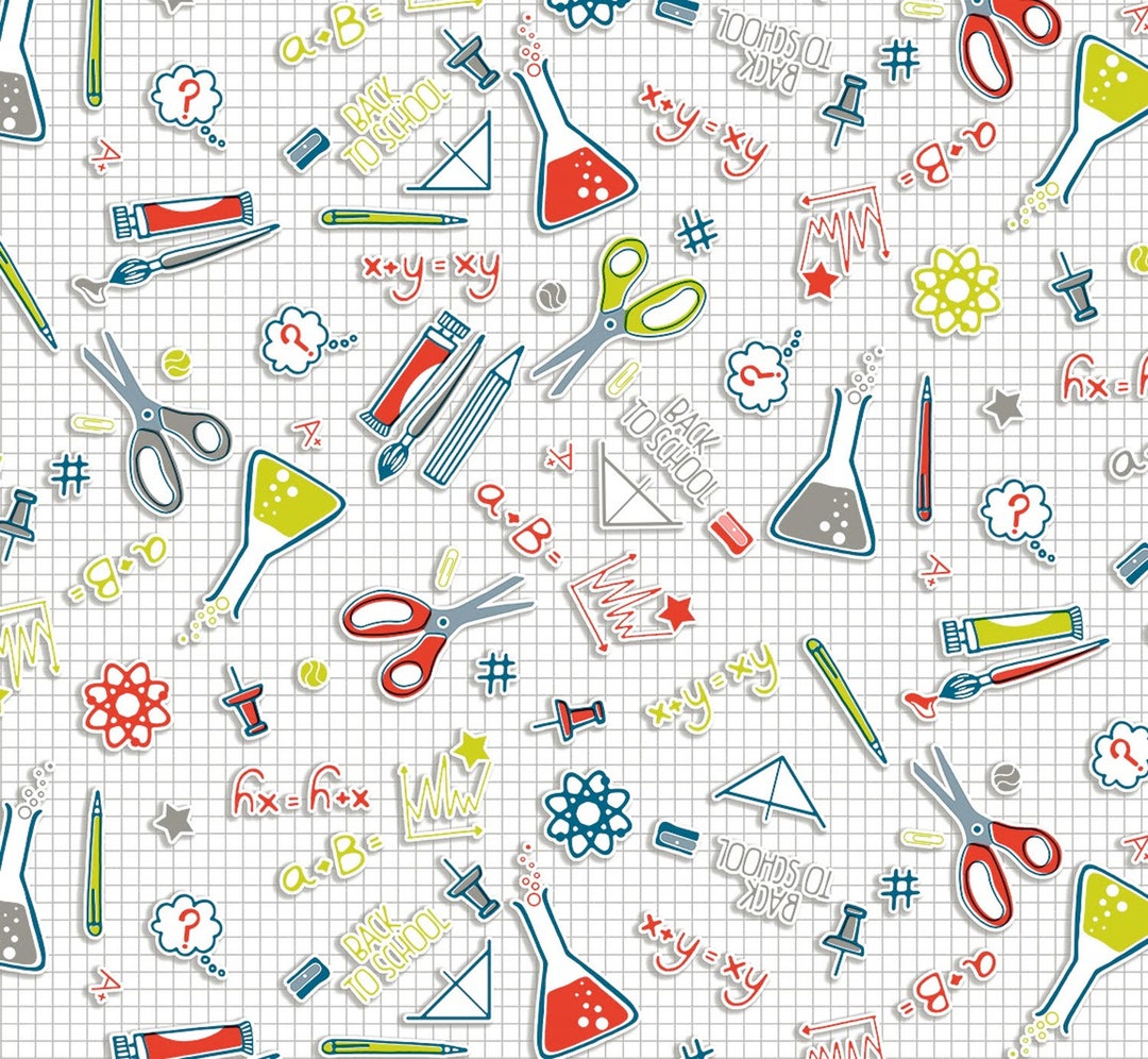 PVC Table Cloth Back to School, Grid Science Maths Algebra Blue Green ...