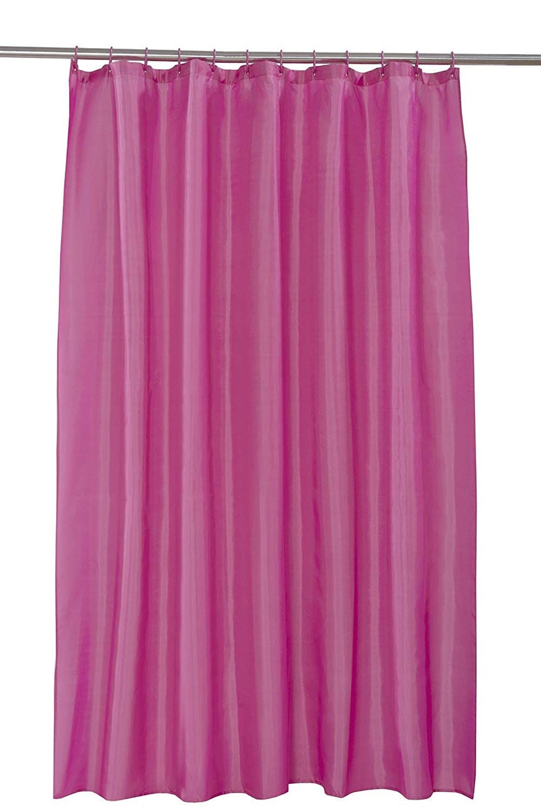 Plain Fuchsia Shower Curtain With 12 Ring Hooks Bold Bright Pink Cerise ...