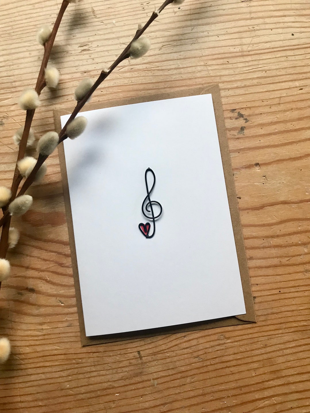 Wire Treble Clef Anniversary Card - Etsy