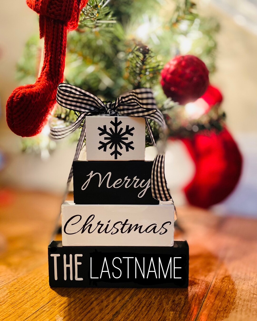 Buffalo Check Christmas Decorations, Snowflake, Black and White Decor ...