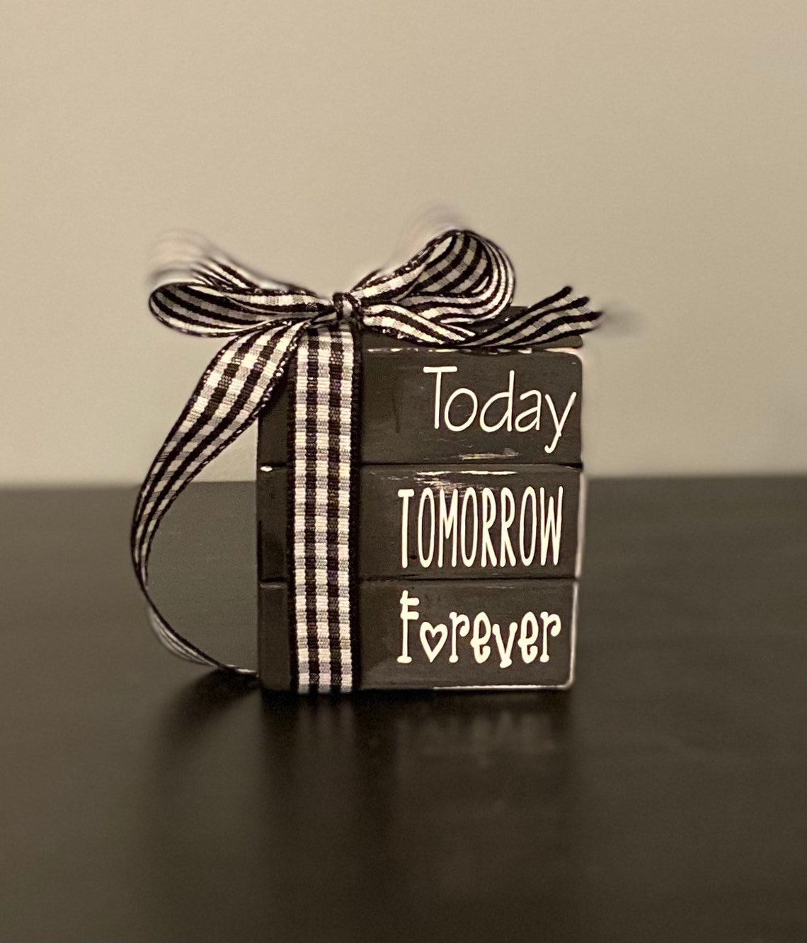 Buffalo check decorations miniature black and white decor | Etsy