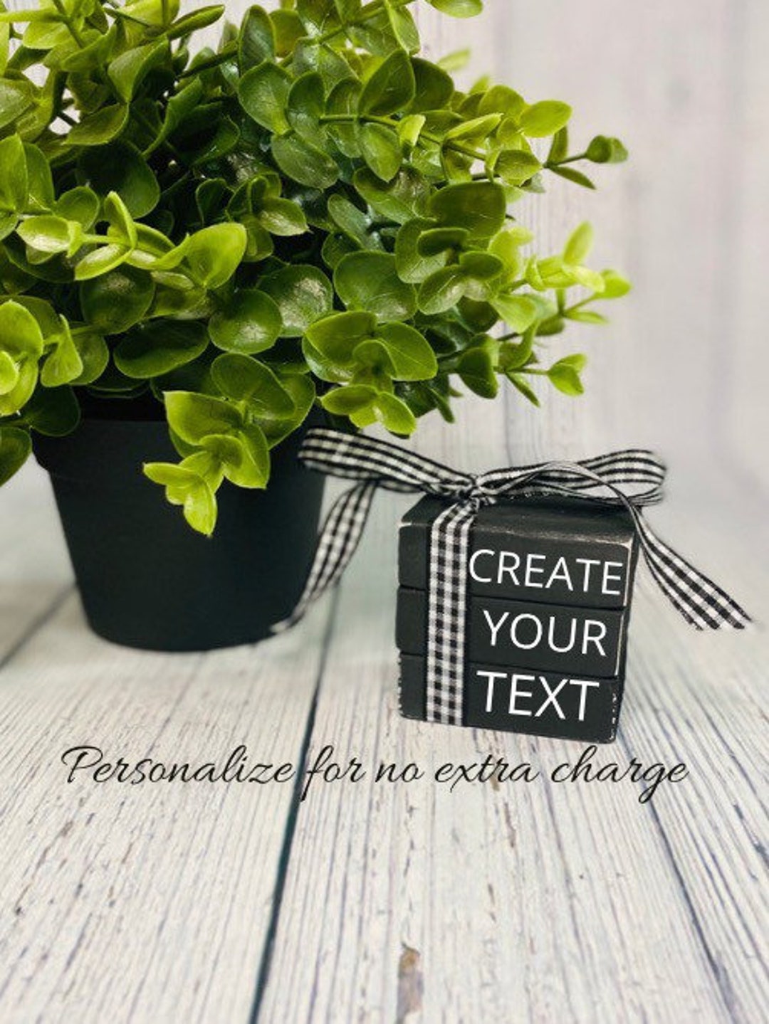 Buffalo Check Decorations Miniature Black and White Decor - Etsy