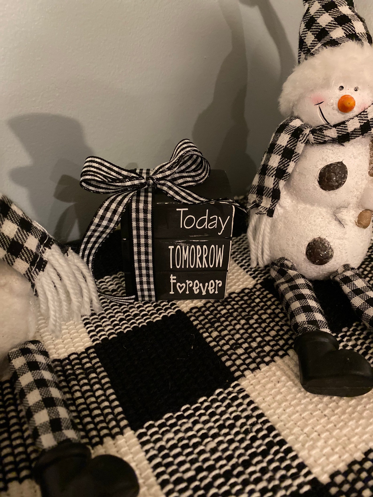 Buffalo Check Decorations Miniature Black and White Decor | Etsy