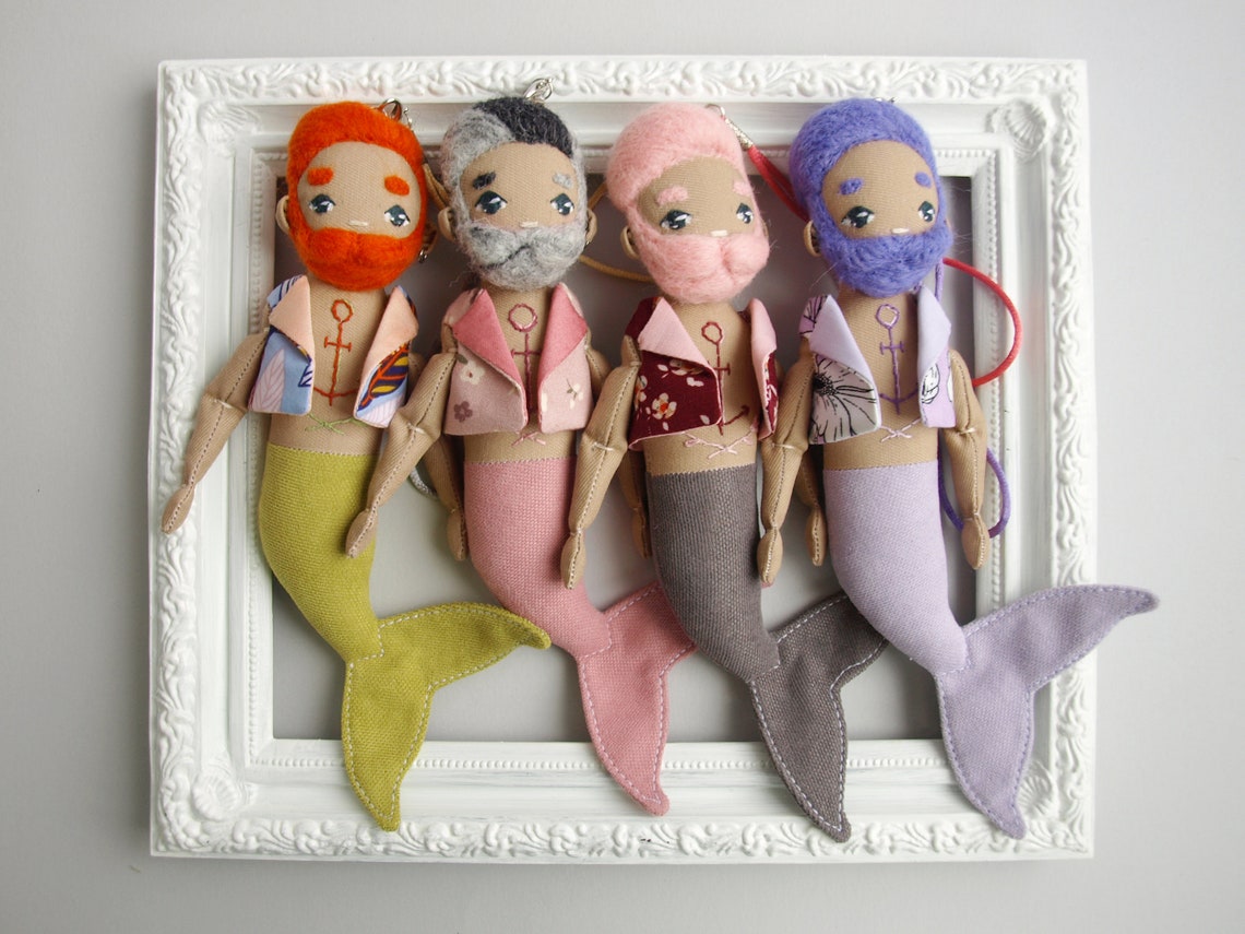 Merman Doll 8.3 Mermaid Boy Mini Man Doll Doll With - Etsy