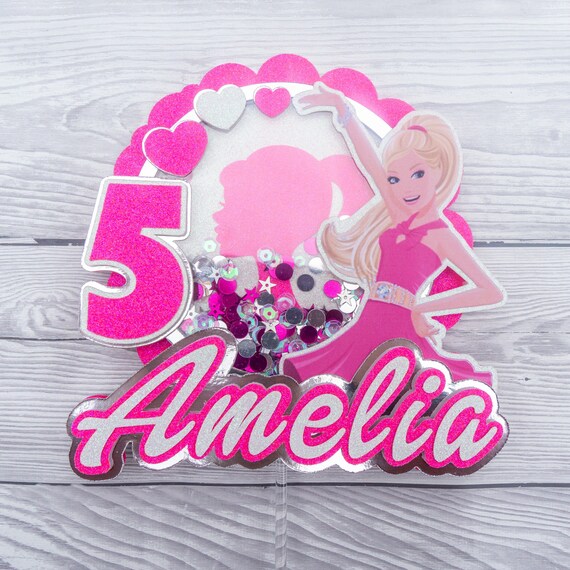 Barbie Inspired Shaker Cake Topper Custom BARBIE Cake Topper BARBIE ...