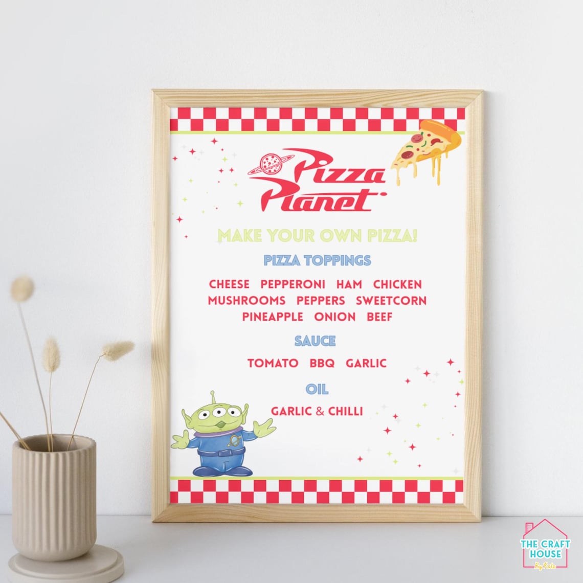 Pizza Planet Menu: Toy Story Party Decoration (digital Download, A4/A5 ...