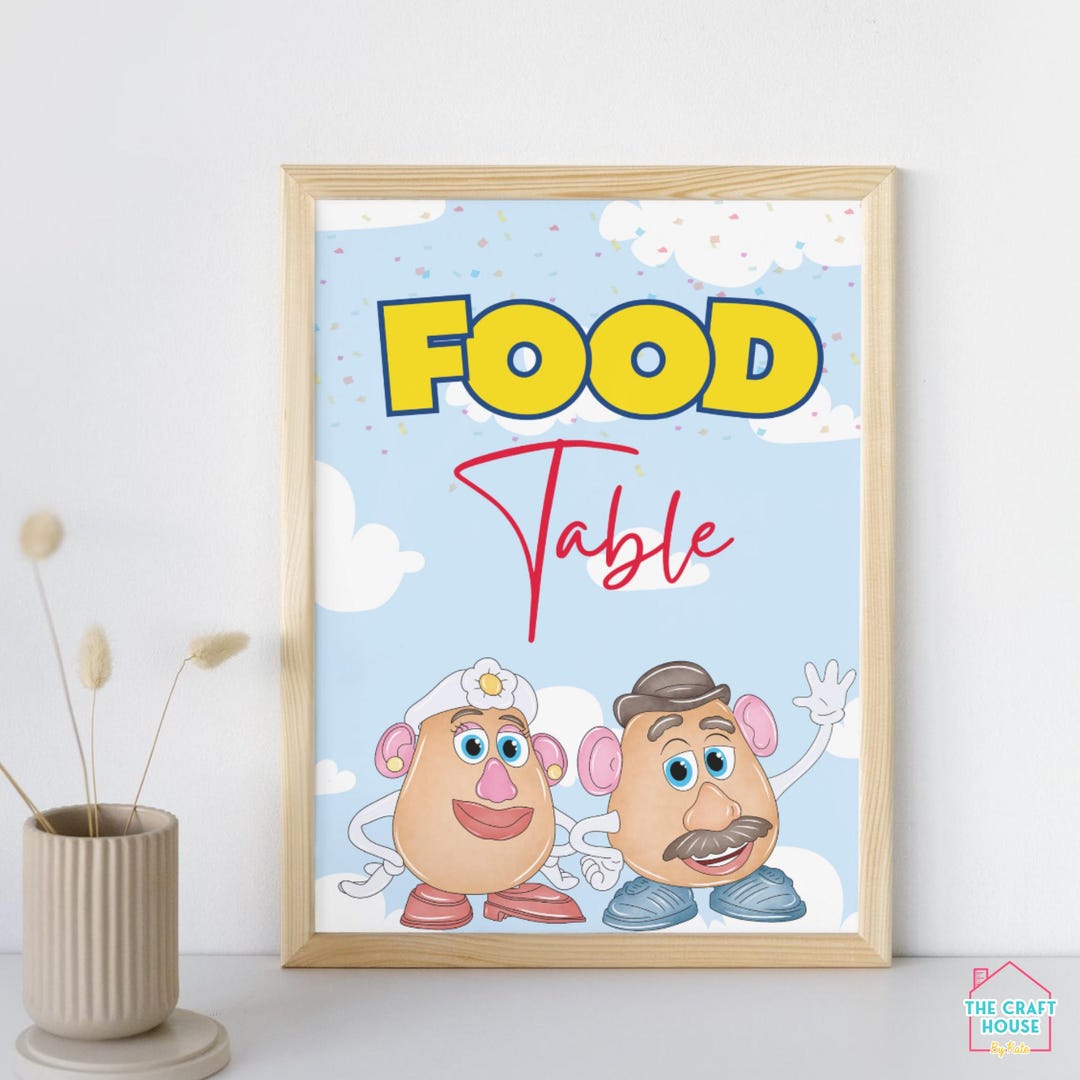 Toy Story Food Table Sign: Party Decorations (digital Download, PNG ...