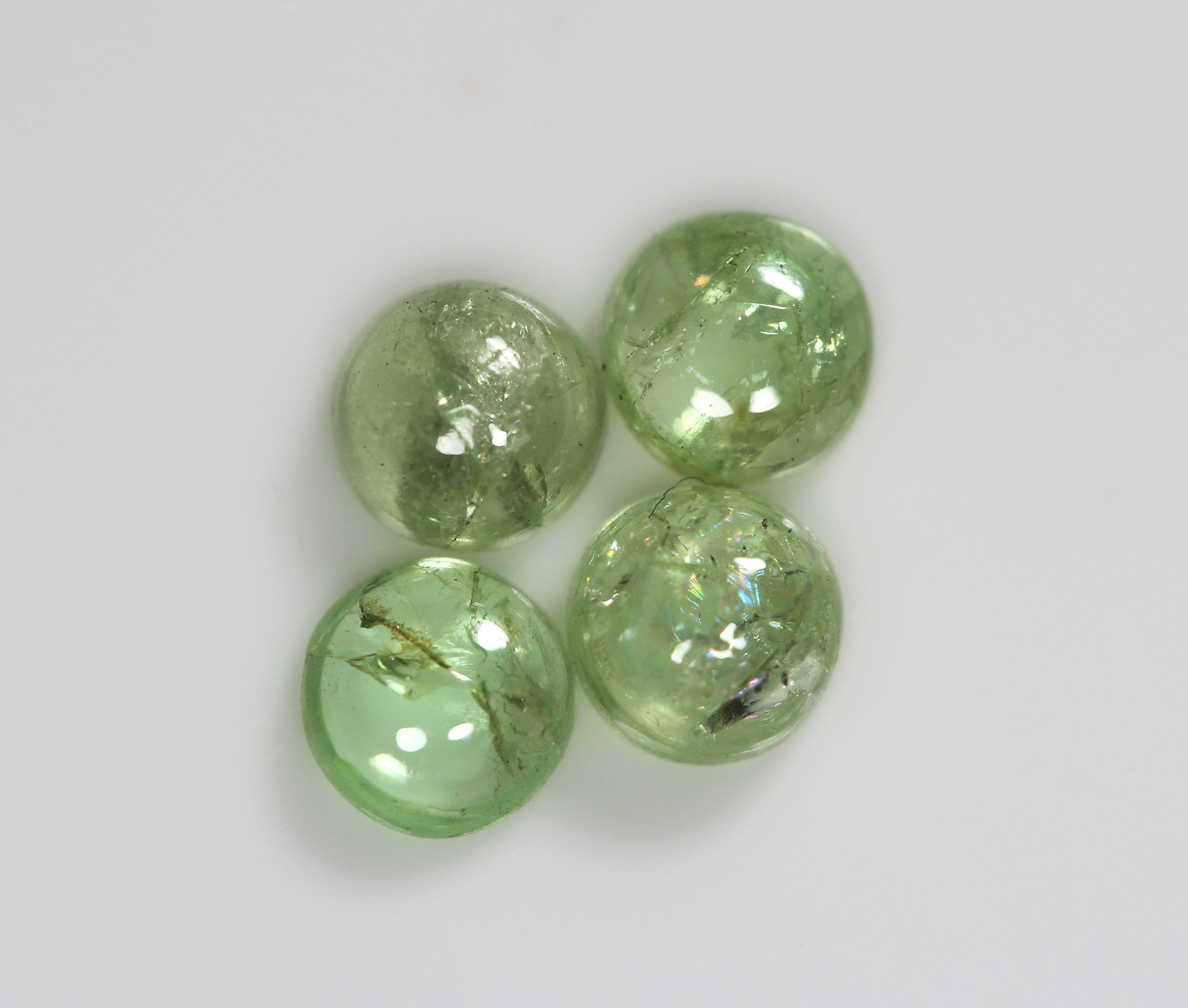 1.31 Carats Natural Tsavorite Cabochon Lot. 4x4 MM Round | Etsy