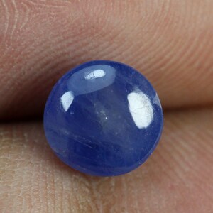 2.84 Carats Blue Sapphire Cabochon. 7 MM Round Shape. Deep Blue Color ...
