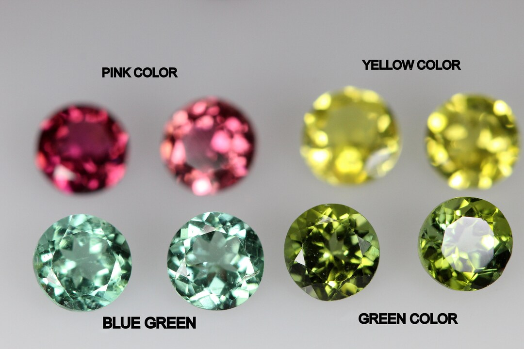 Tourmaline naturelle multicolore à facettes 3,5 à 5 mm. Rond. Taille ...