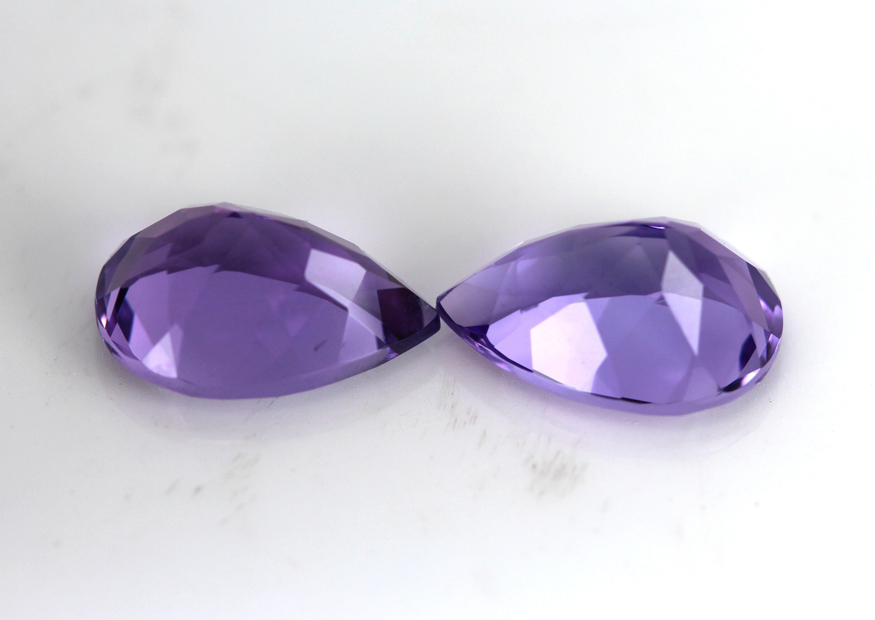 9.57 Quilates Par de amatista natural facetado 14x10 MM pera . - Etsy ...