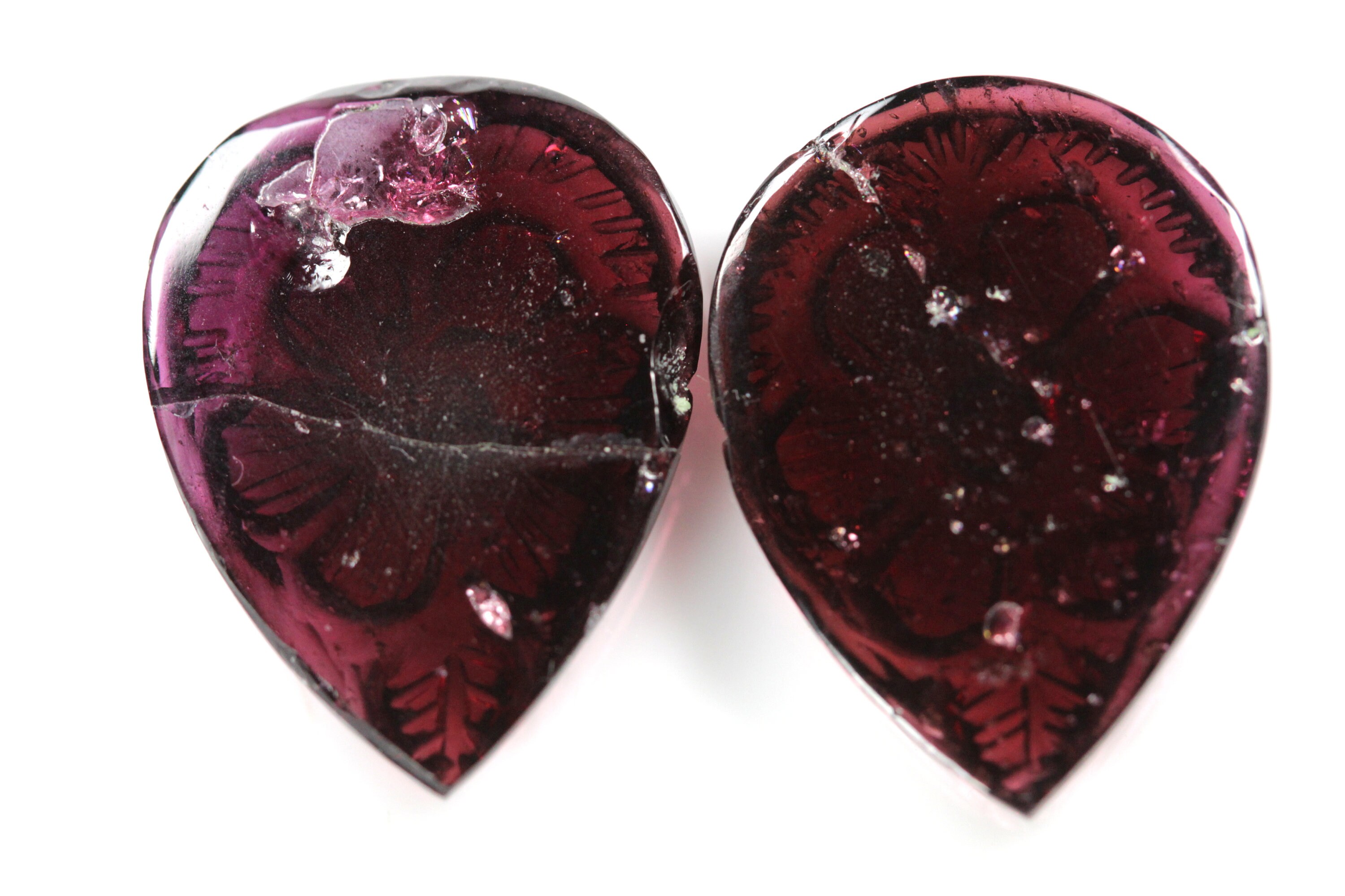 22.65 CT. Natural Garnet Handmade Huge Carving Pair 19x14.5 MM - Etsy UK