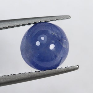 2.84 Carats! Blue Sapphire Cabochon. 7 MM Round Shape. Deep Blue Color ...