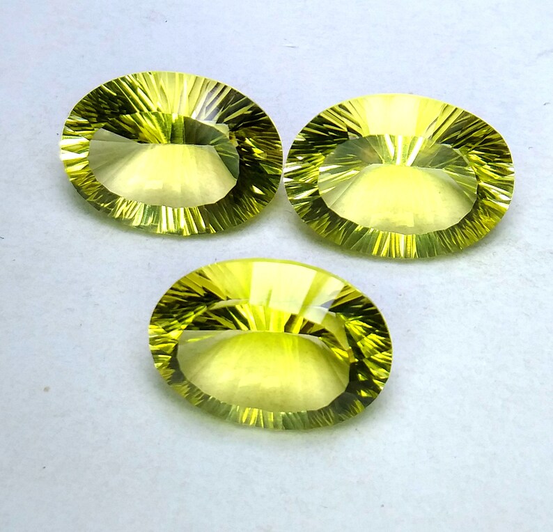 Quartz citron naturel facetté 22x16 MM. Concave Coupe Calibrée - Etsy ...