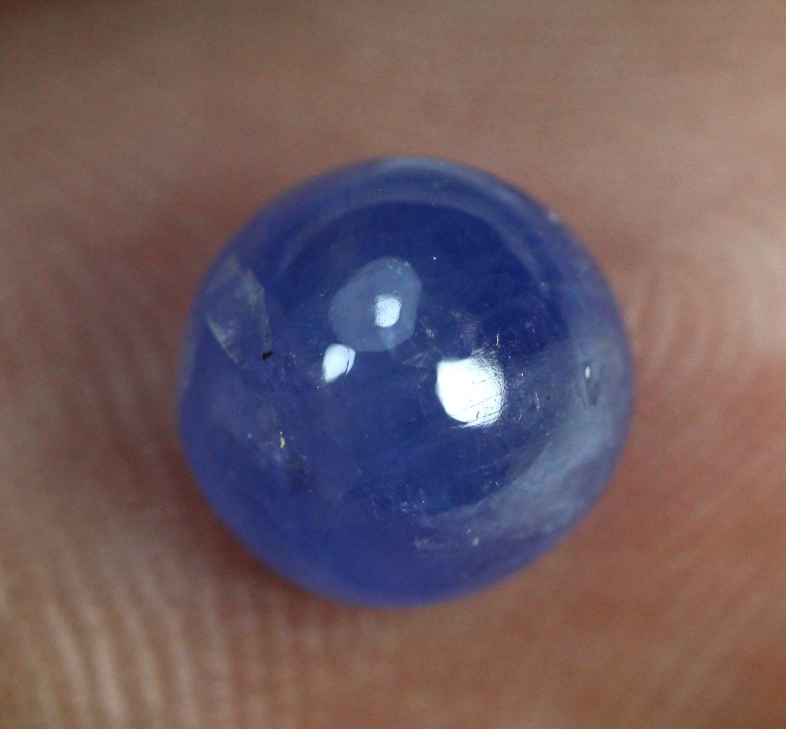 2.84 Carats Blue Sapphire Cabochon. 7 MM Round Shape. Deep - Etsy