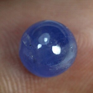 2.84 Carats! Blue Sapphire Cabochon. 7 MM Round Shape. Deep Blue Color ...