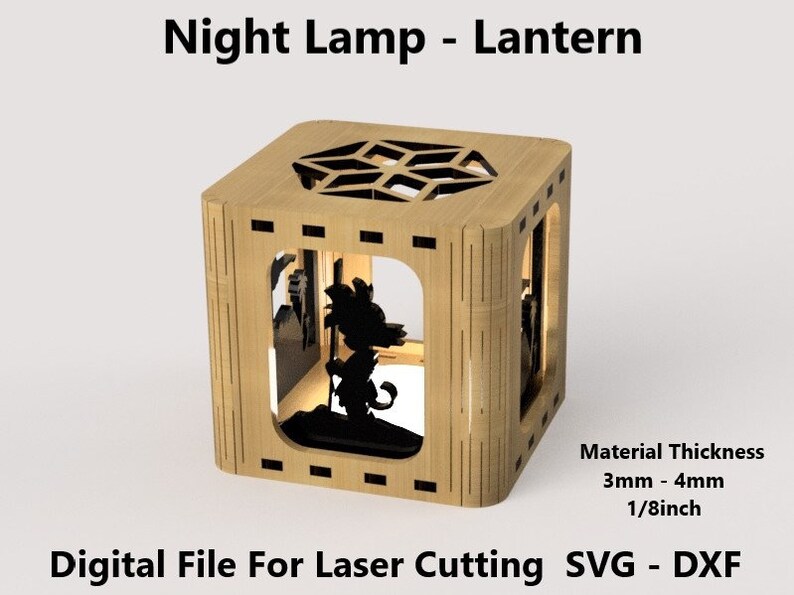 Night Lamp Lantern Laser Cut File SVG DXF Cut Plan Goku Dragonball ...