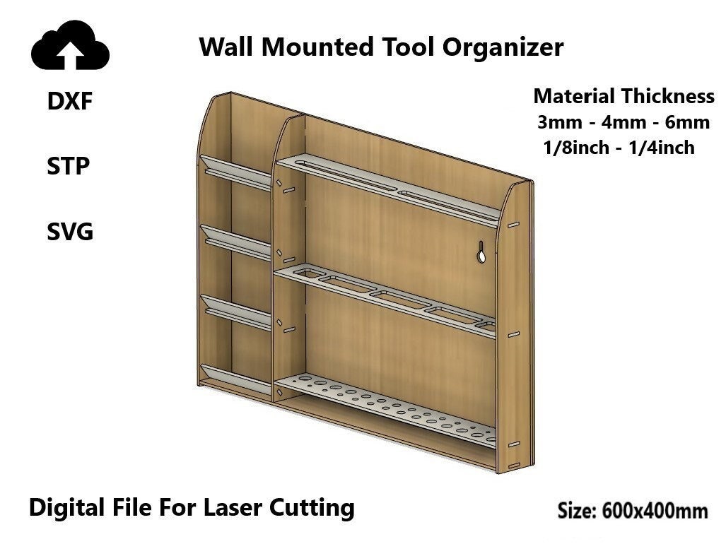 Tools Storage Drill Bits Holder - Digital File for Laser Cut SVG DXF ...
