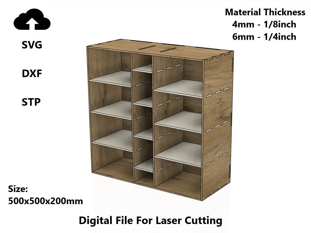 Organizer Stand - Laser Cut DXF SVG Vector Digital File - Tool Storage ...