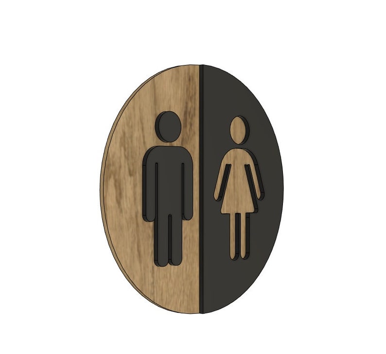 Bathroom WC Door Sign Laser Cut File Svg Dxf Restroom Toilet Signs ...