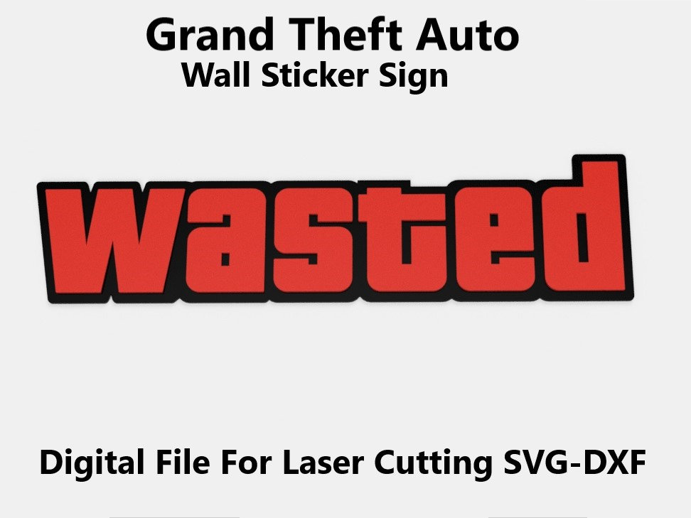 GTA Wall Sticker Laser Cut Svg Dxf Files Engraving Decal Silhouette ...