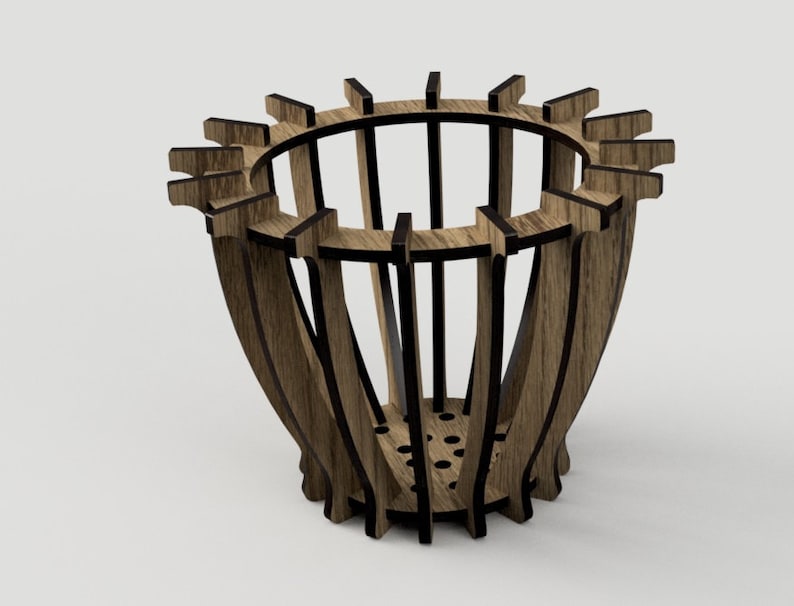 Plant Pot Wooden Planter - Laser Cut Digital File SVG DXF Cut Plan - Etsy