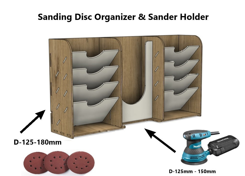 Sanding Disc Organizer Stand - Laser Cut File (SVG, DXF, STP) - Etsy