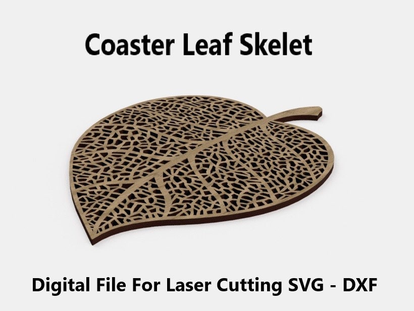 Leaf Coaster - Laser Cut File Svg Dxf - Etsy
