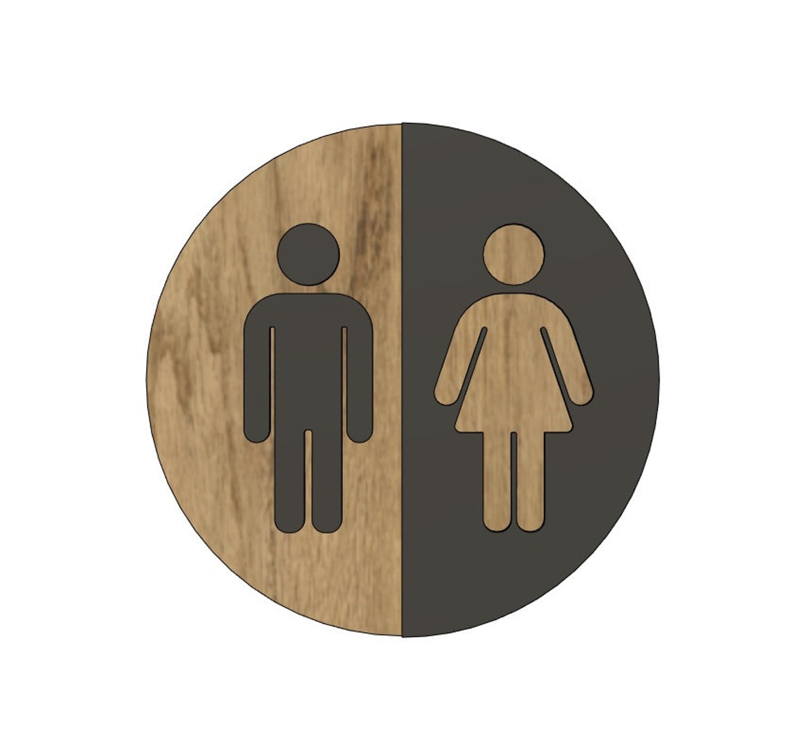 Bathroom WC Door Sign - Laser Cut File Svg Dxf - Restroom Toilet Signs ...