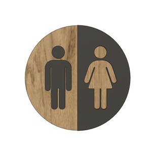 Bathroom WC Door Sign - Laser Cut File Svg Dxf - Restroom Toilet Signs ...