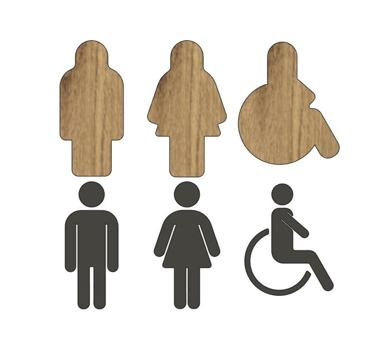 Laser Cut Restroom Sign File – SVG DXF STP Vector (digital File) - Etsy