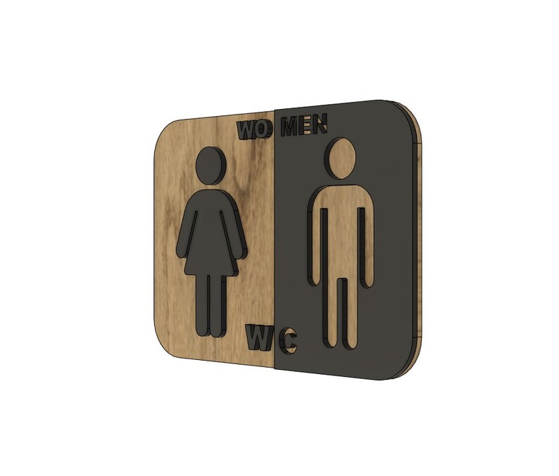 Bathroom WC Door Sign Laser Cut File Svg Dxf Restroom - Etsy Australia