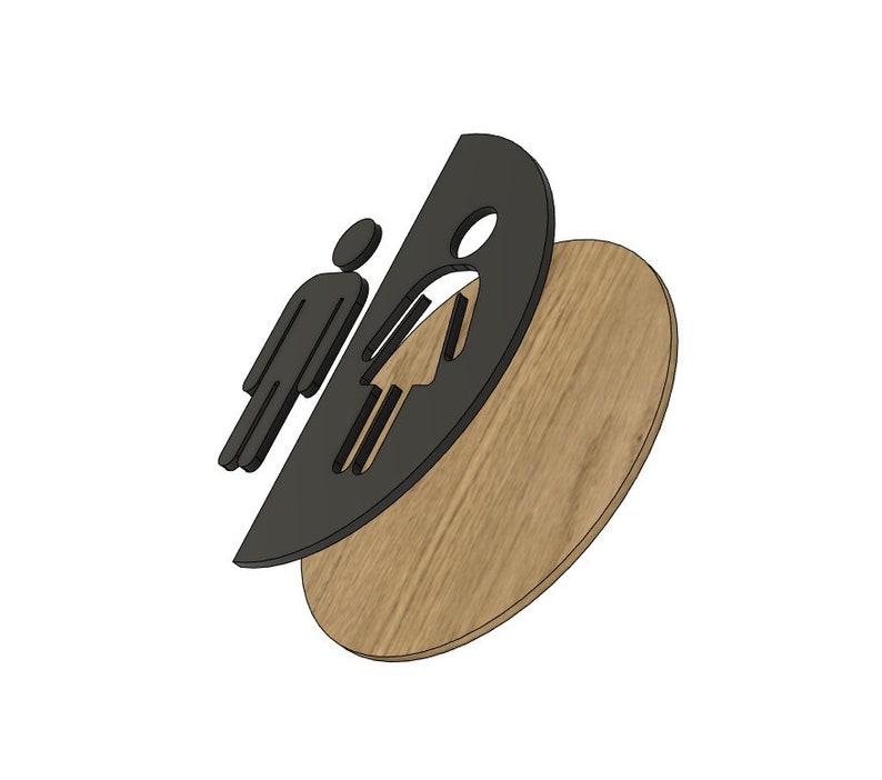 Bathroom WC Door Sign - Laser Cut File Svg Dxf - Restroom Toilet Signs ...