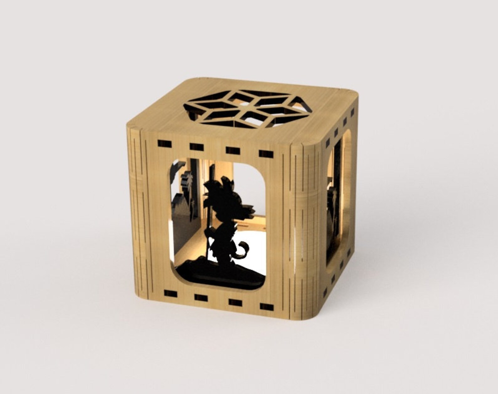 Night Lamp Lantern Laser Cut File SVG DXF Cut Plan Goku Dragonball ...