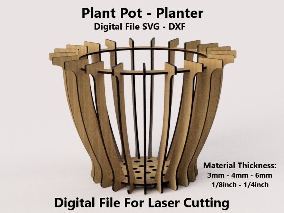 Laser Cut Plant Pot Planter – SVG DXF Digital File - Etsy UK