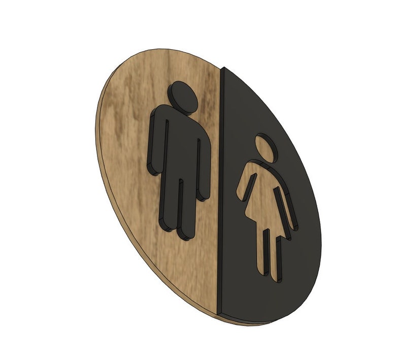 Bathroom WC Door Sign - Laser Cut File Svg Dxf - Restroom Toilet Signs ...
