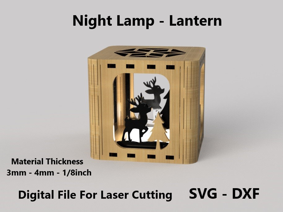 Lantern Night Lamp Laser Cut File SVG DXF Cut Plan Table Lampshade - Etsy