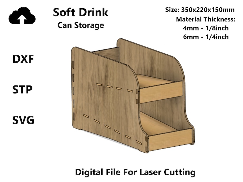 Can Storage - Soft Drink Holder - Digital File for Laser Cut Dxf Svg ...