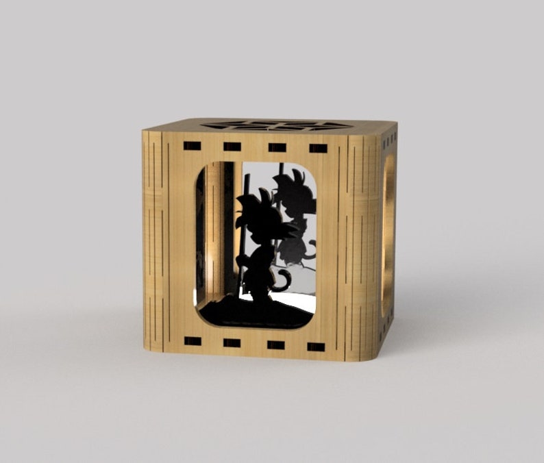 Night Lamp Lantern Laser Cut File SVG DXF Cut Plan Goku Dragonball ...