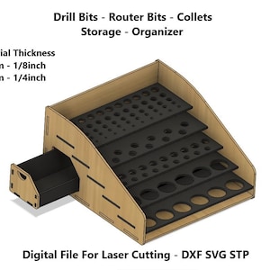 Drill Bits Organizer - Router Bit Storage Tools Holder - Digital Laser ...
