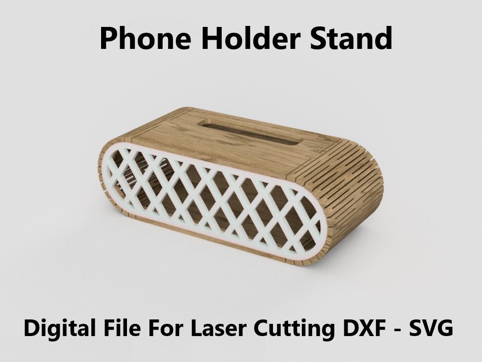 Phone Stand - Laser Cut File Svg Dxf - Desktop Organizer iPhone Holder ...