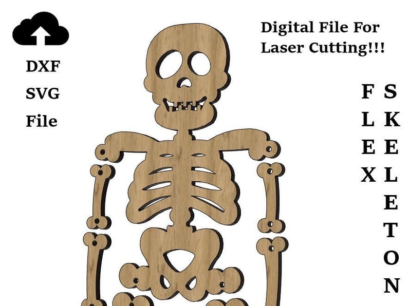 Halloween Toy Decor Skelet - Laser Cut Digital File SVG DXF Cut Plan - Etsy