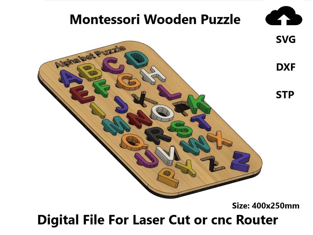 Kids Montessori Puzzle - Toddler Learning Toy - Laser Cut File Svg Dxf ...