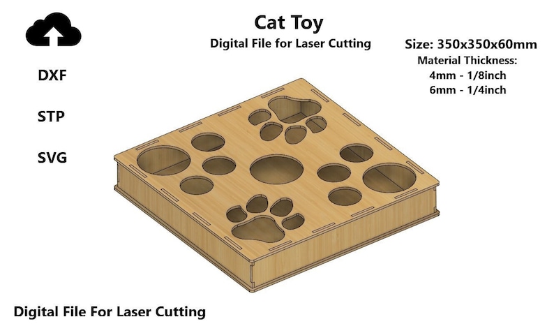 Cat Toy - Laser Cutting File Dxf Svg File - Wooden Pet Game - Etsy