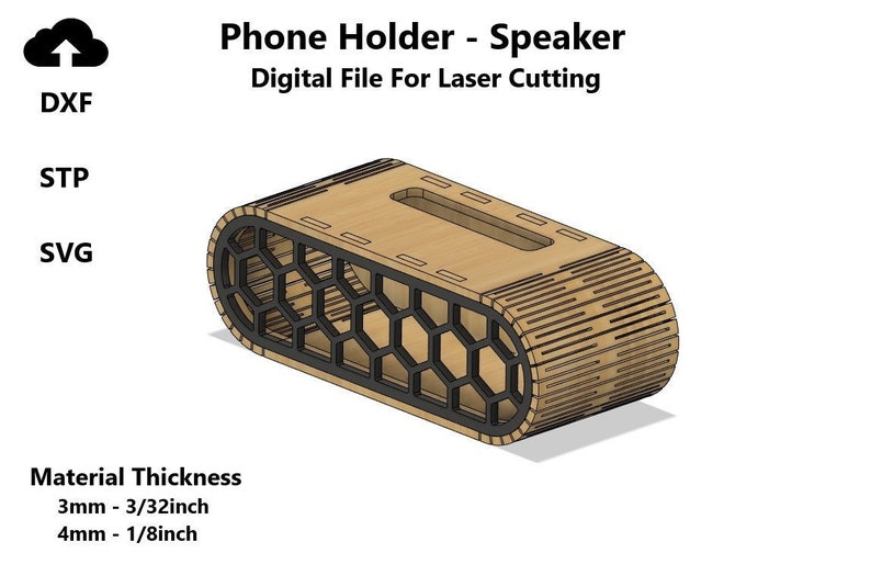 Phone Stand Holder - Laser Cut File SVG DXF Cut Plan Digital Files ...