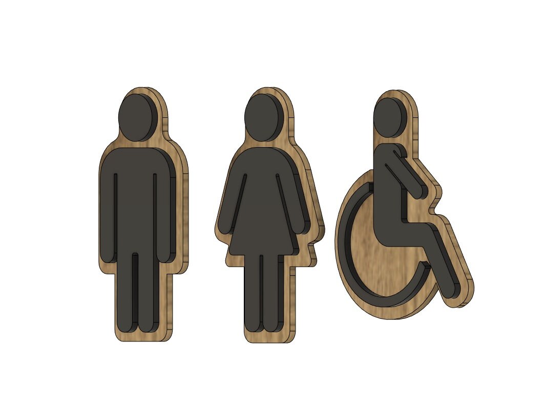 Laser Cut Restroom Sign File – SVG DXF STP Vector (digital File) - Etsy