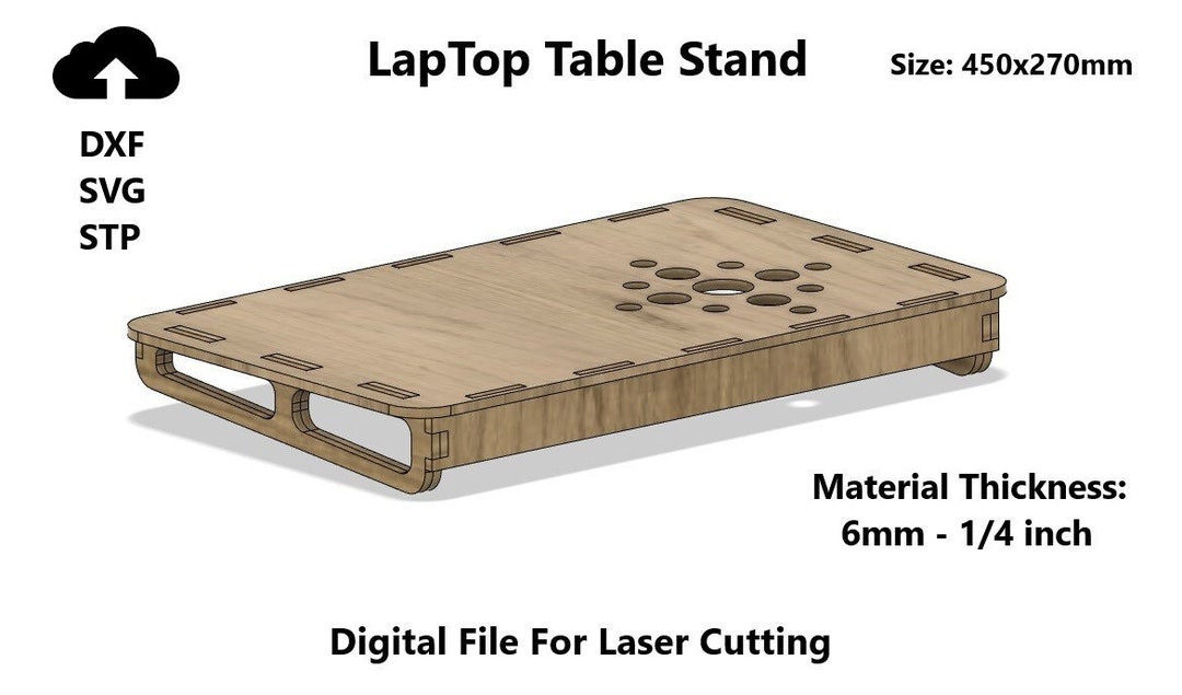 Laptop Stand Desktop Organizer - Laser Cut SVG DXF CAD Vector Files - Etsy
