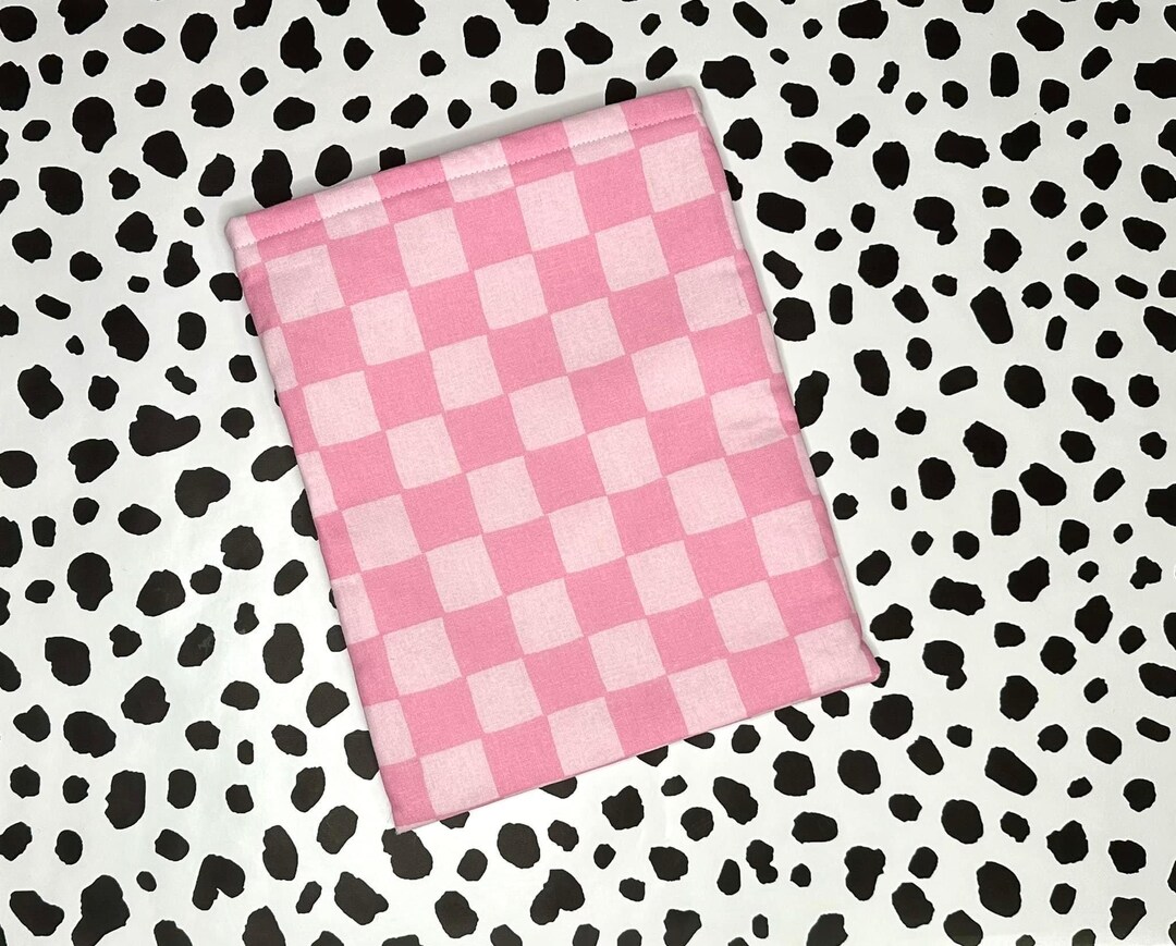 Pink Checkered Book Sleeve, Book Cover, Book Sleeve - Etsy