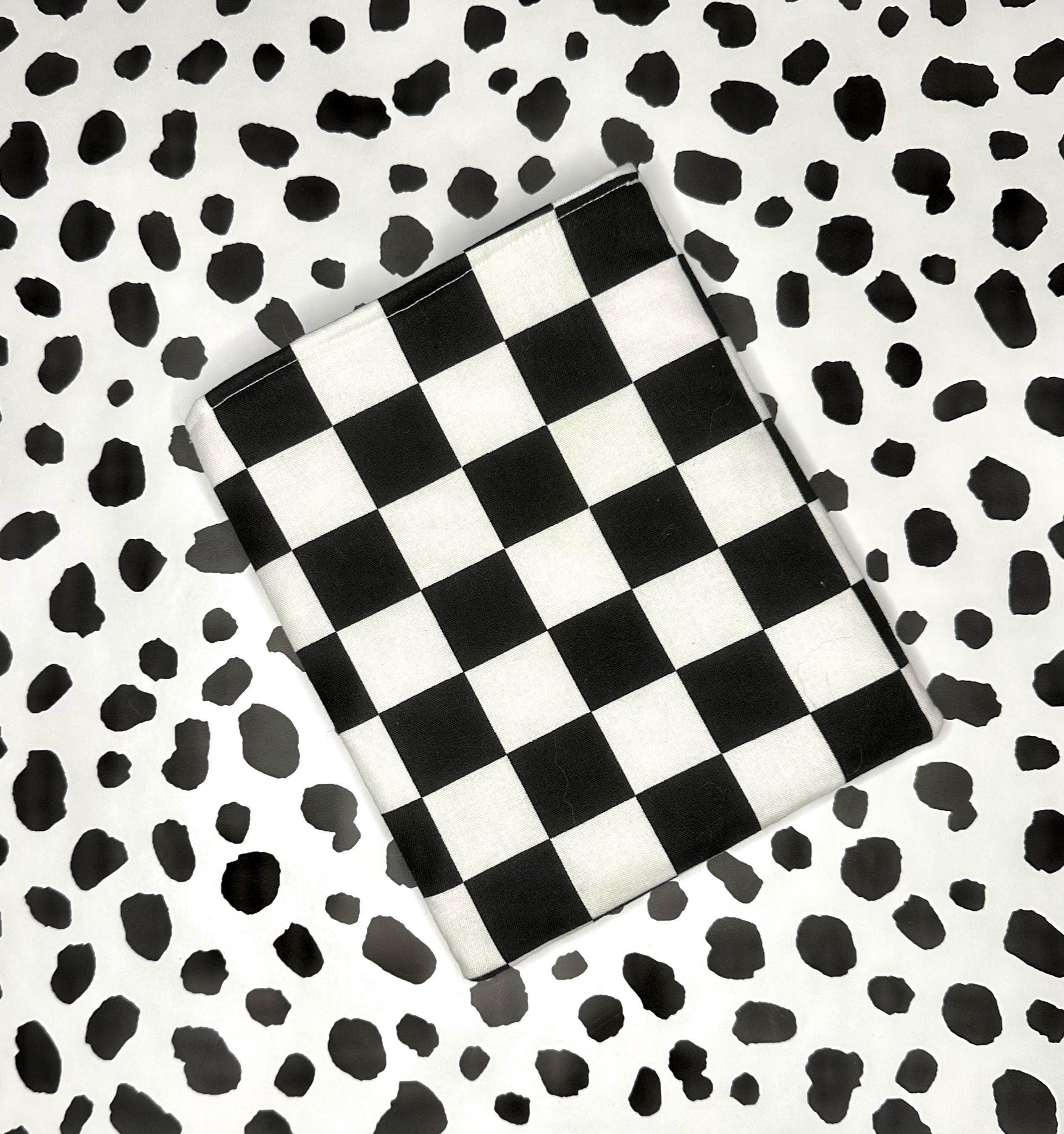 Black Checkered Book Sleeve, Book Cover, Book Sleeve - Etsy